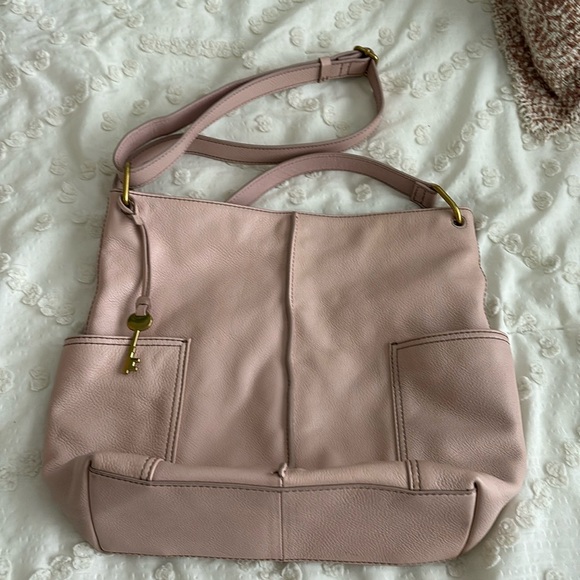 Fossil | Bags | Fossil Pink Leather Large Crossbody Tote | Poshmark